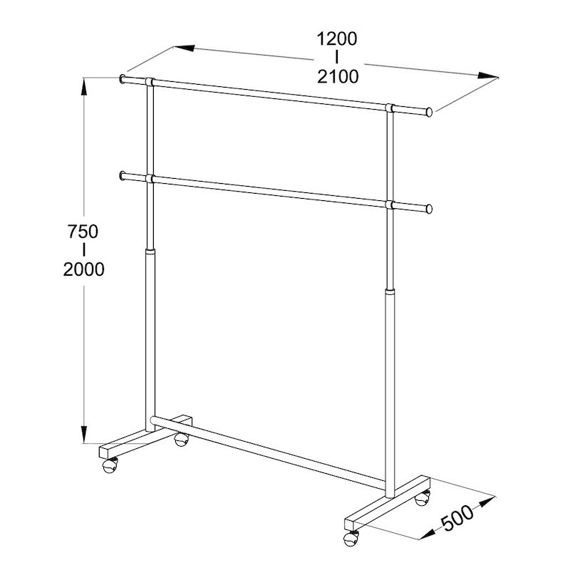 Porte-vêtement autoportant - Portant double hauteur - Mobilier et ...